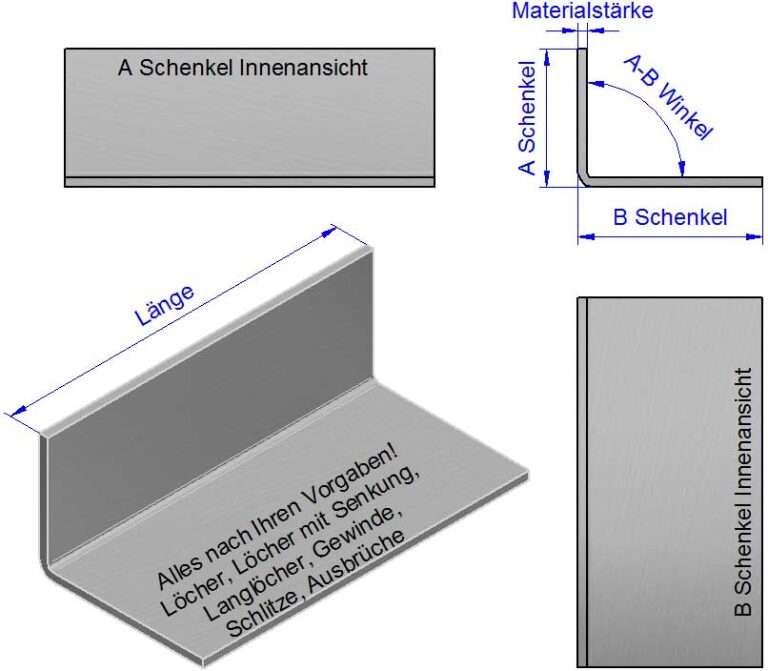 Metallwinkel Stahlwinkel L Winkel, L Profile, L Kantblech nach Maß